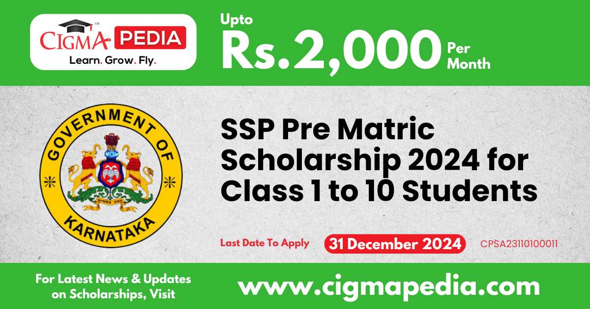 SSP Pre Matric Scholarship for Class 1 to 10 Students 2024 : Apply ...