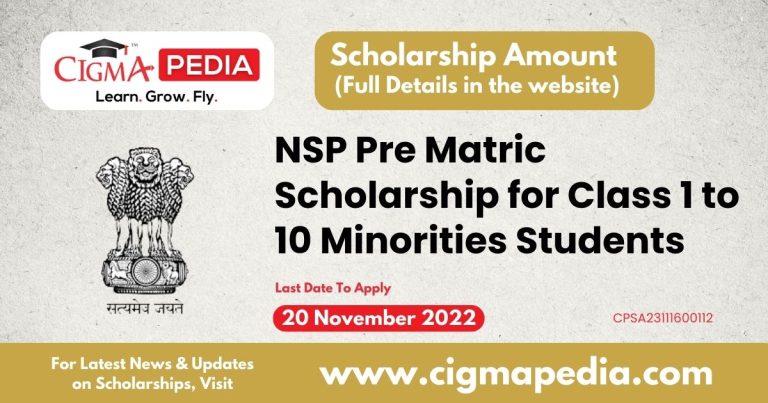 NSP Pre Matric Scholarship for Class 1 to 10 Minorities Students 2023 ...
