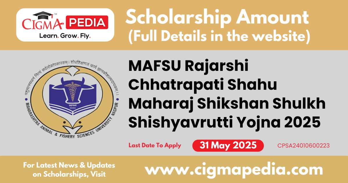 MAFSU Rajarshi Chhatrapati Shahu Maharaj Shikshan Shulkh Shishyavrutti ...