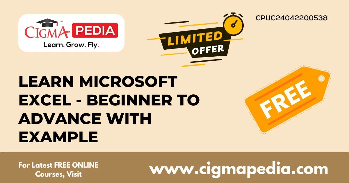 Learn Microsoft Excel - Beginner to Advance with Example (Free Udemy ...