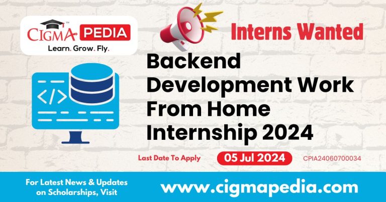 Backend Development Work From Home Internship 2024 : How to Apply for ...