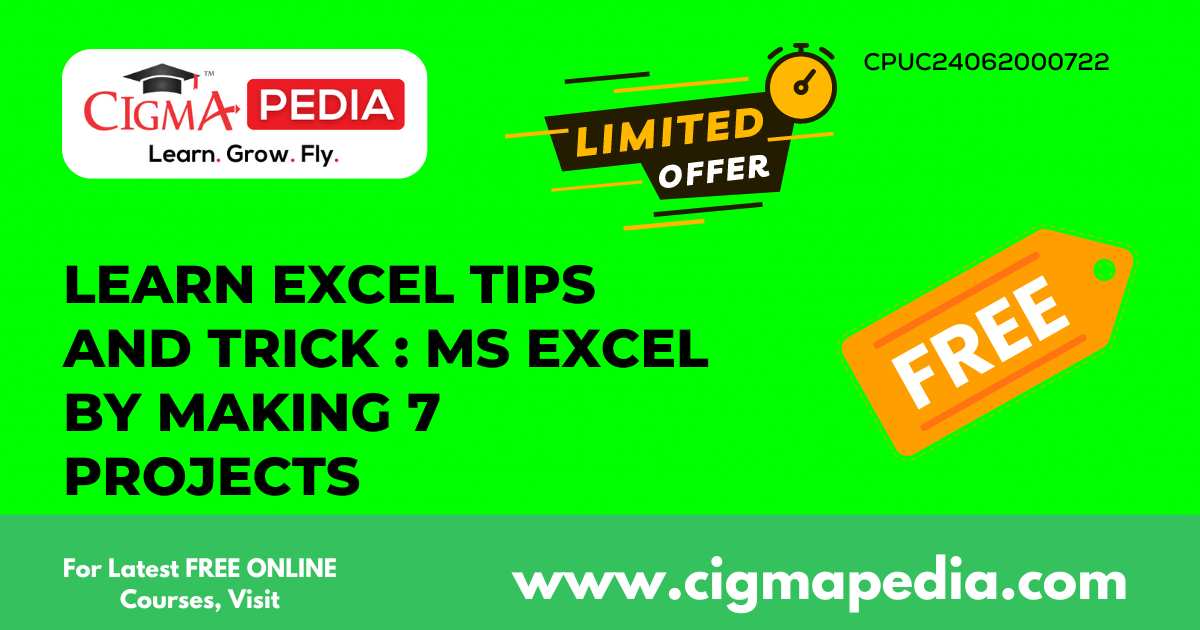 Learn Excel Tips and trick : MS Excel by making 7 Projects (Free Udemy ...