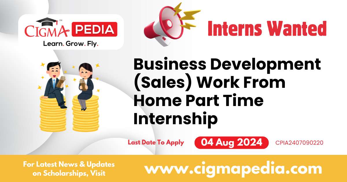 Business Development (Sales) Work From Home Part Time Internship by SR Capitals 2024 : How to ...