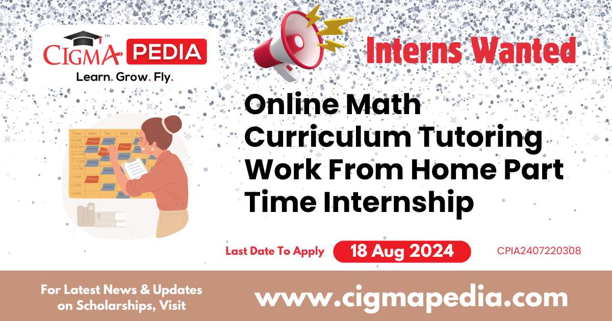 Online Math Curriculum Tutoring Work From Home Part Time Internship ...