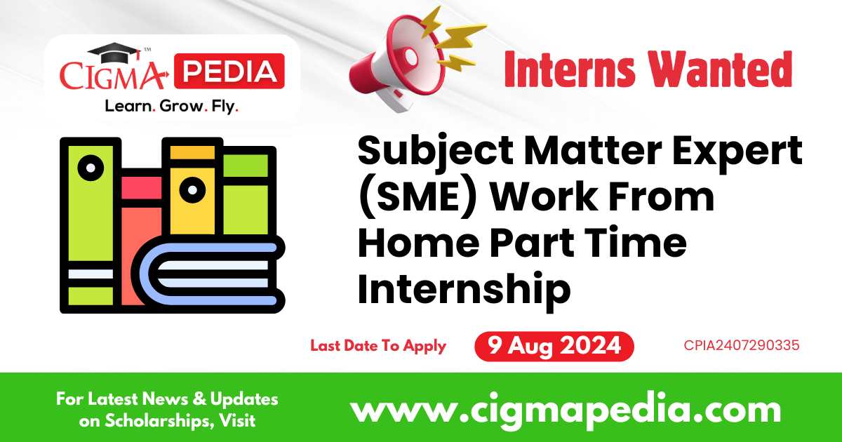 Subject Matter Expert (SME) Work From Home Part Time Internship by MaVY EduSolution 2024 : How ...