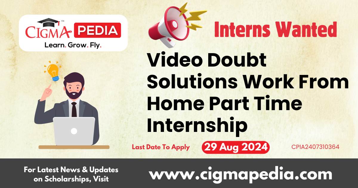 Video Doubt Solutions Work From Home Part Time Internship by Polestar ...