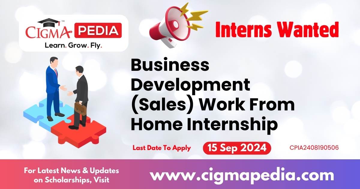 Business Development (Sales) Work From Home Internship by AntWalk 2024 ...