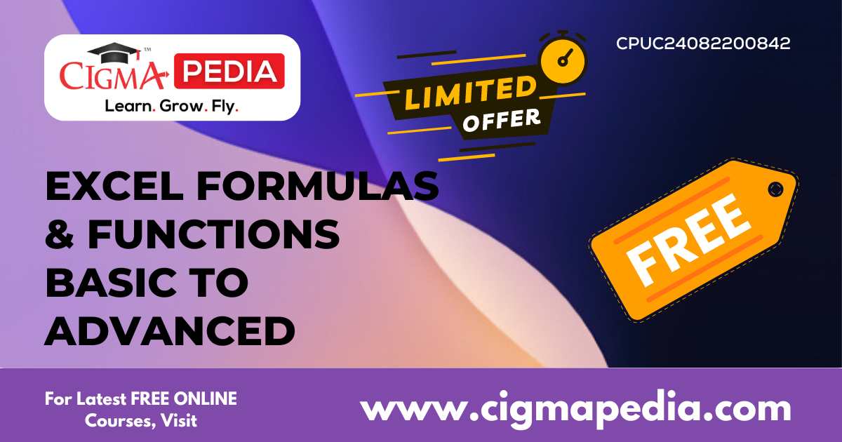 Learn Excel Formulas & Functions Basic to Advanced (Free Udemy Course) - CIGMA Pedia