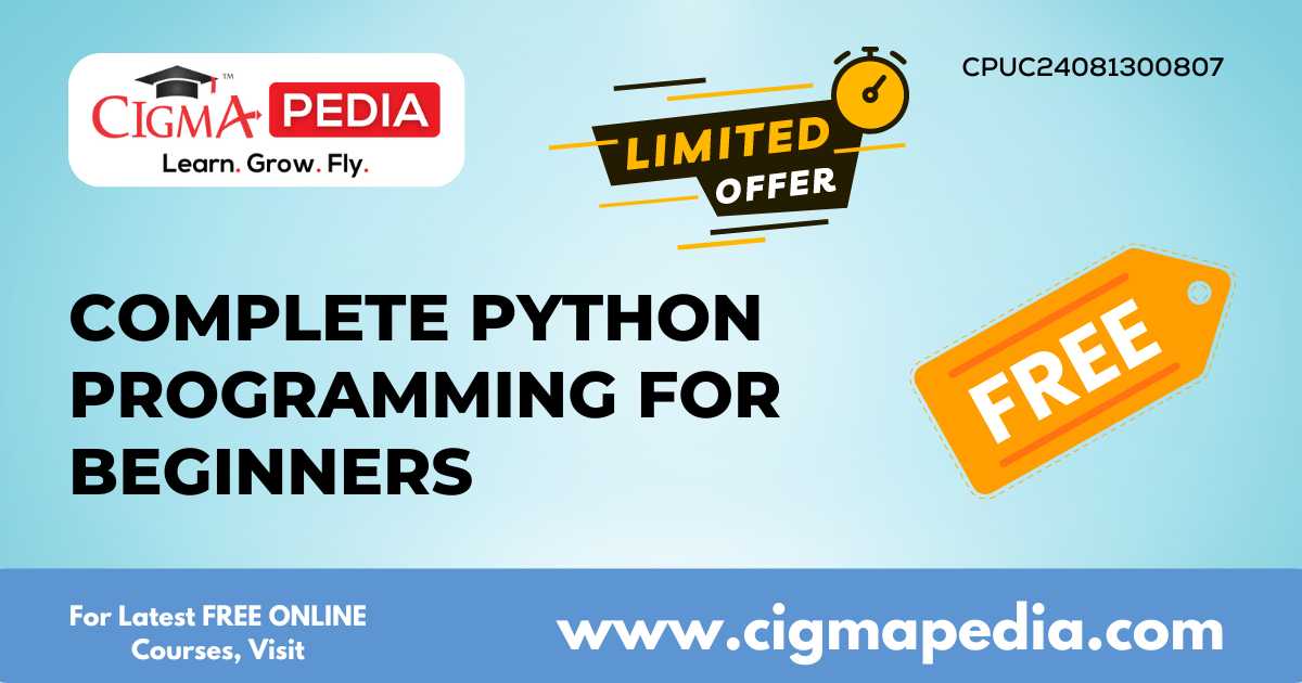 Complete PYTHON Programming for Beginners (Free Udemy Course) - CIGMA Pedia