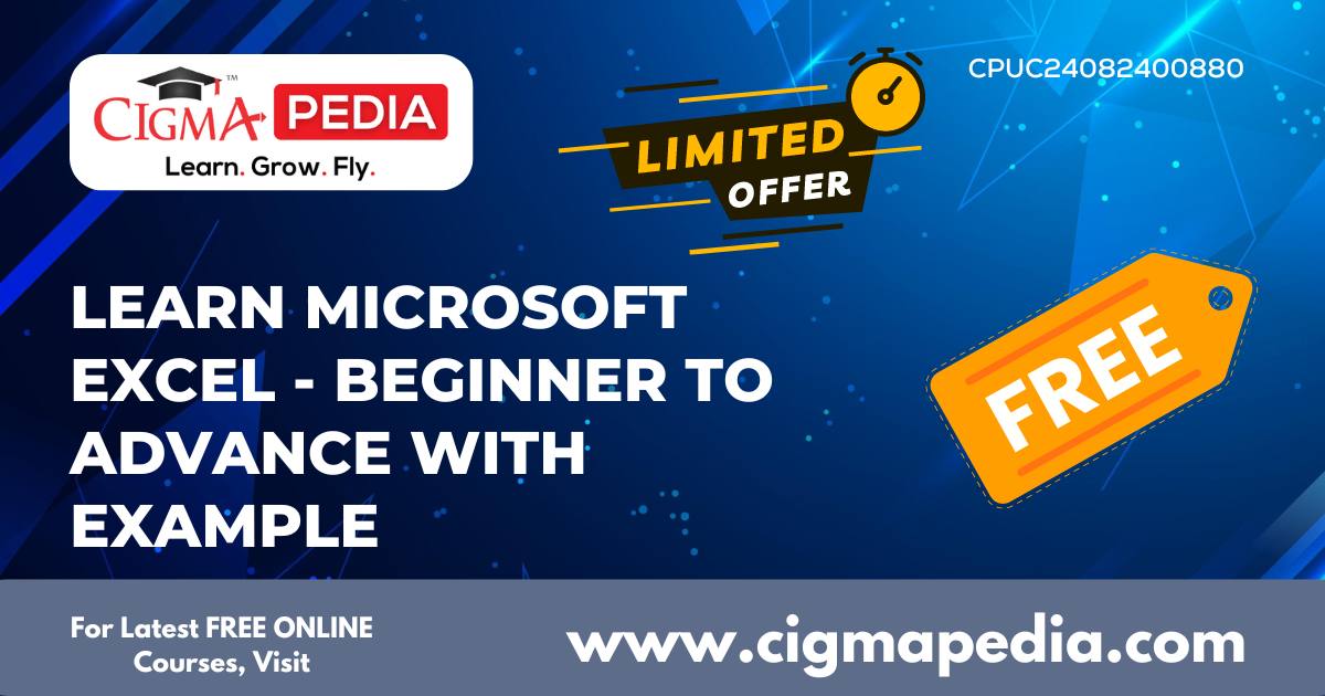 Learn Microsoft Excel - Beginner to Advance with Example (Free Udemy ...