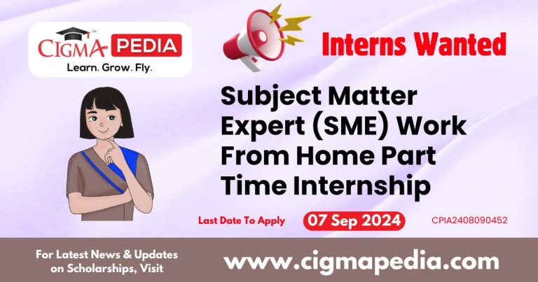 Subject Matter Expert (SME) Work From Home Part Time Internship by LearnAsYouGo 2024 : How to ...