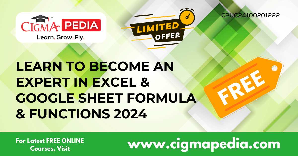 Learn to Become an Expert in Excel & Google Sheet Formula & Functions 2024 (Free Udemy Course ...