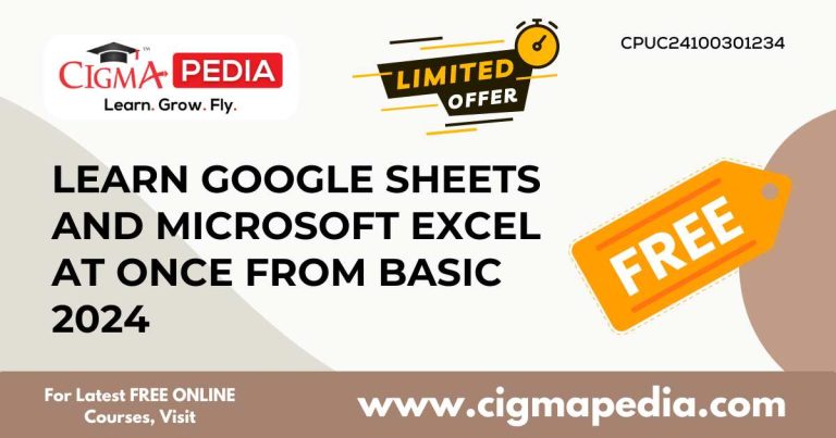 Learn Google Sheets and Microsoft Excel at Once from Basic 2024 (Free Udemy Course) - CIGMA Pedia
