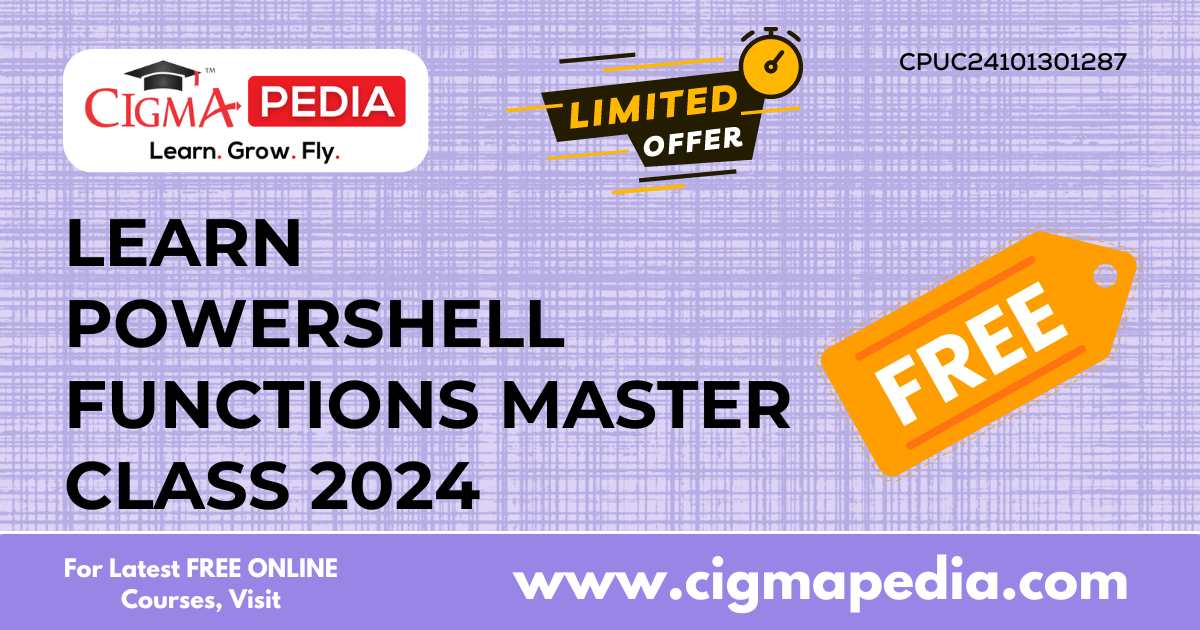 Learn PowerShell Functions Master Class 2024 (Free Udemy Course) - CIGMA Pedia