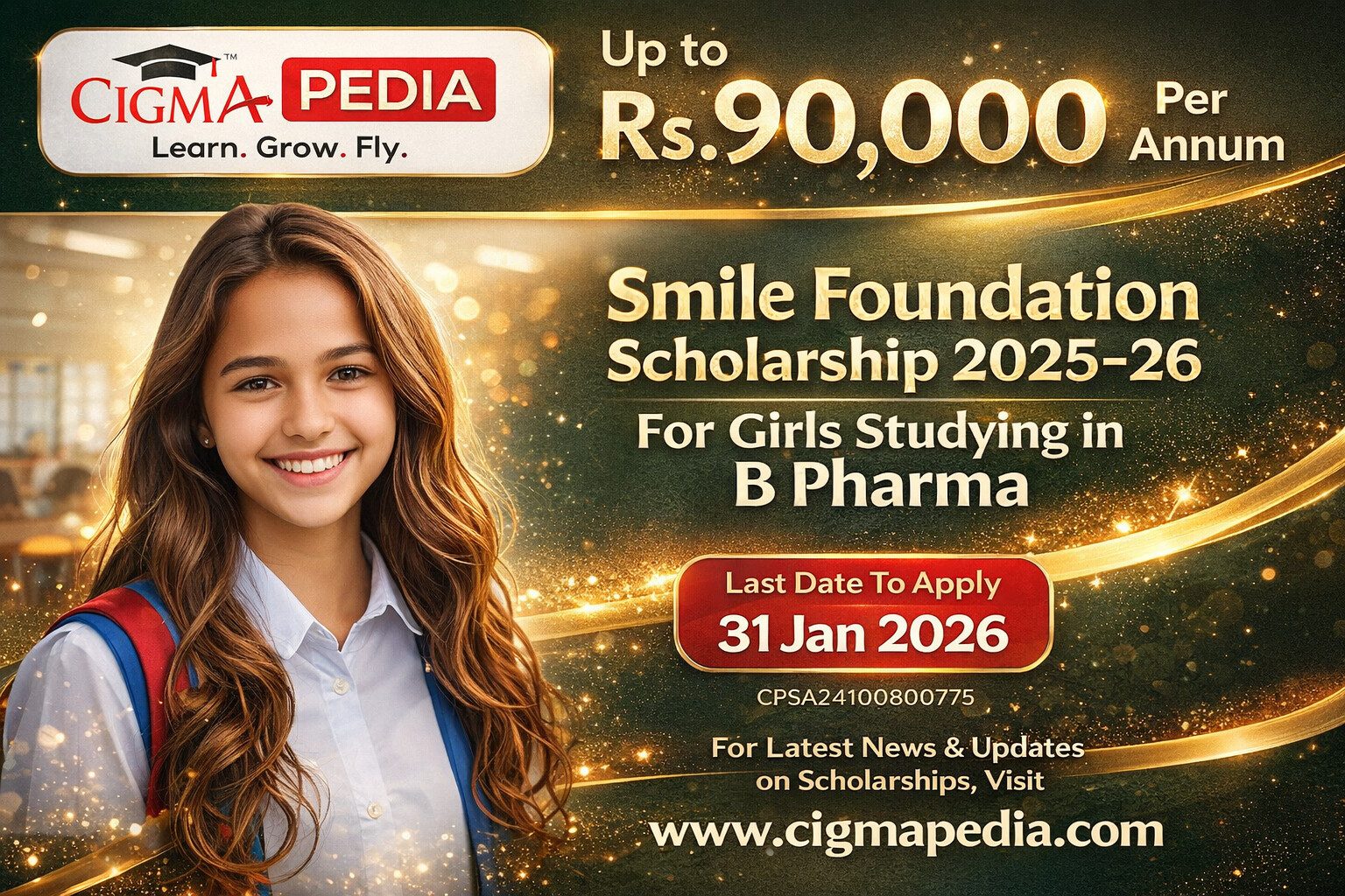 Smile Foundation Scholarship 2025-26 For Girls Studying in B Pharma ...