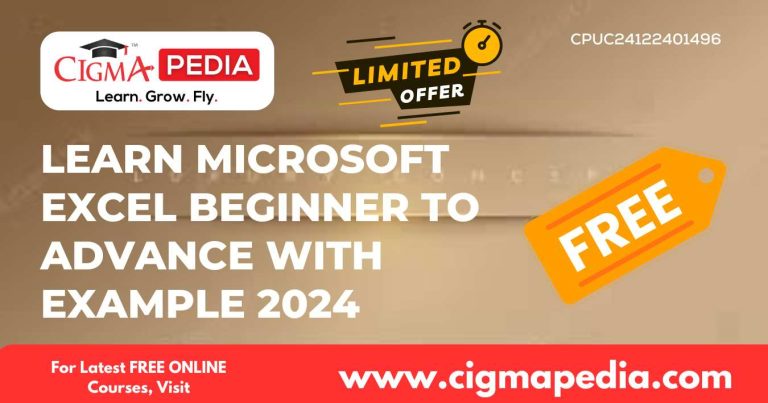 Learn Microsoft Excel Beginner to Advance with Example 2024 (Free Udemy ...