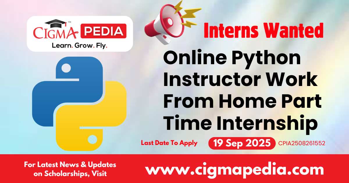 Online Python Instructor Work From Home Part Time Internship By Oberic Technologies Private ...
