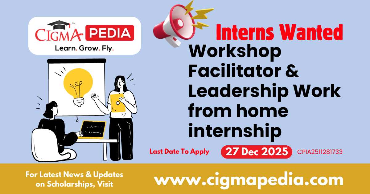 Workshop Facilitator & Leadership Work from home internship by Marpu ...