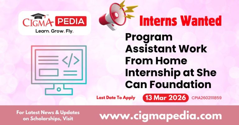 Program Assistant Work From Home Internship at She Can Foundation : How ...